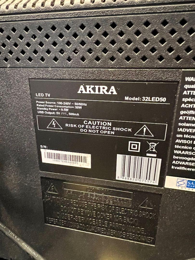 Akira 32-inch LED TV, TV & Home Appliances, TV & Entertainment, TV on ...