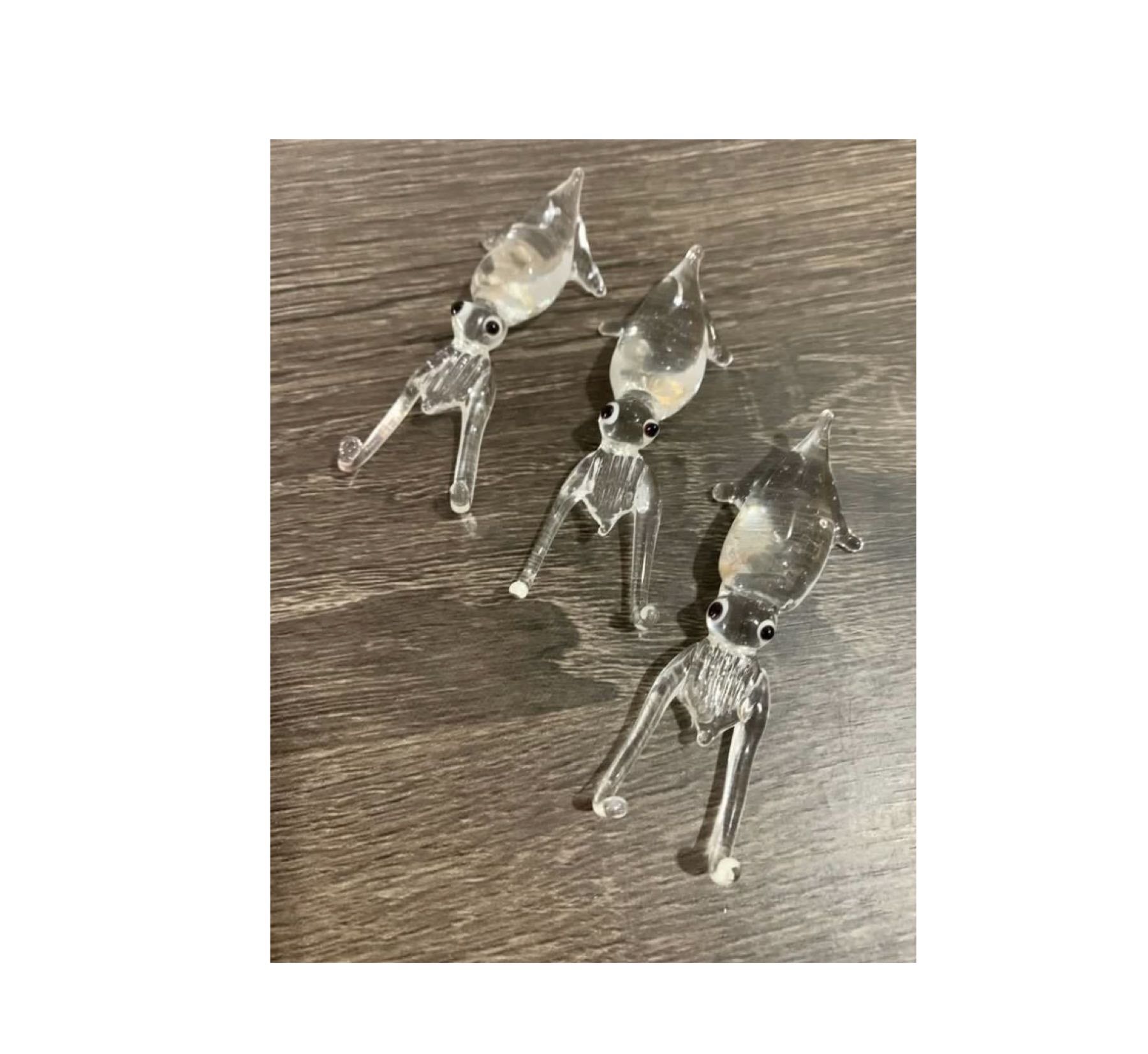 Clear glass squid / glass miniature animals, Hobbies & Toys ...