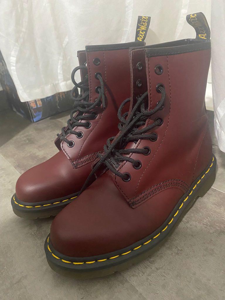 Doc Martin 1460 Cherry Red, Women's Fashion, Footwear, Boots on Carousell