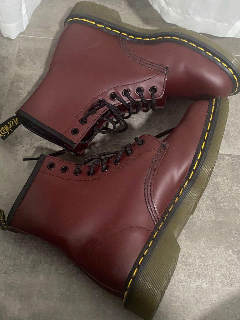 Doc Martin 1460 Cherry Red, Women's Fashion, Footwear, Boots on Carousell