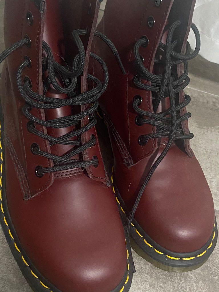 Doc Martin 1460 Cherry Red, Women's Fashion, Footwear, Boots on Carousell