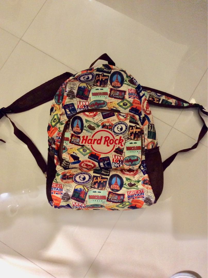 Hard Rock packable backpack, Women's Fashion, Bags & Wallets, Backpacks ...