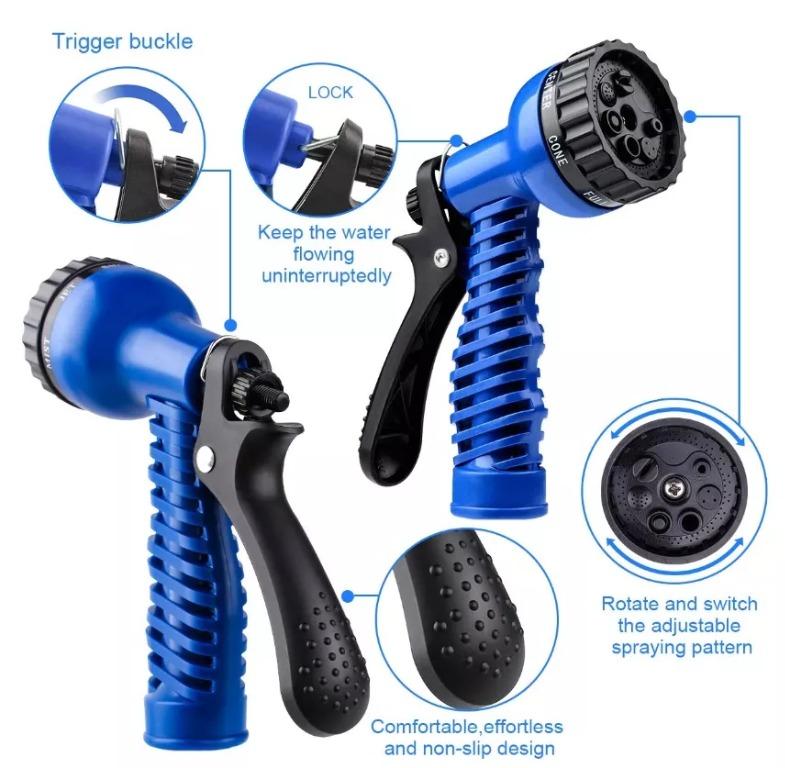 Magic Hose 45m 150ft Expandable Flexible Plastic Hose With Spray Gun -7 ...