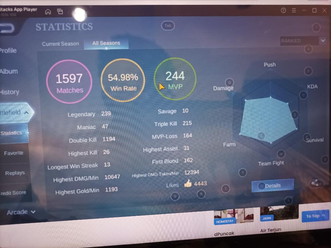 Mlbb acc epic limited match 700+, Video Gaming, Gaming Accessories, In ...