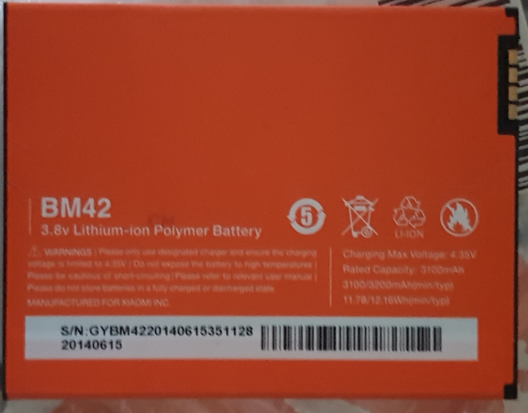 Original XIAO Mi BM42 BATTERY, Mobile Phones & Gadgets, Mobile & Gadget ...