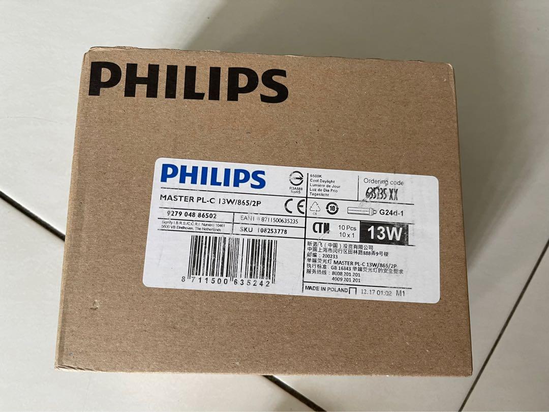 Philips Master PL-C PLC 2 PIN 13W DayLight Tube (865), Furniture & Home ...