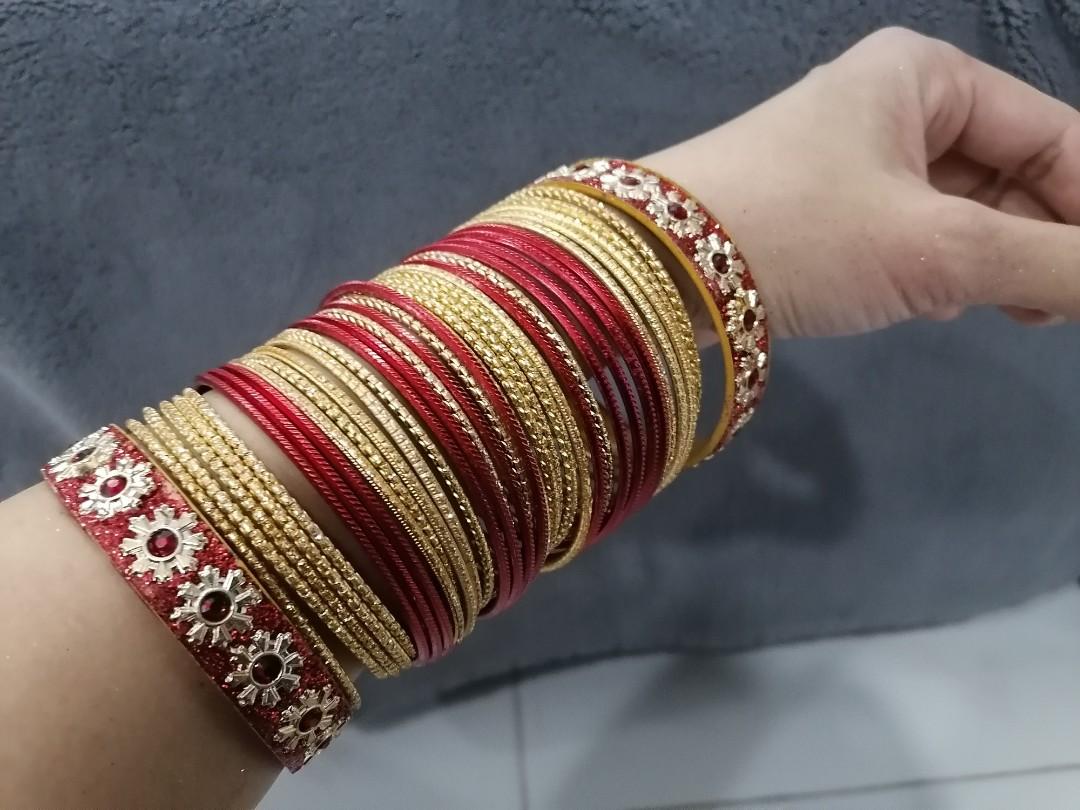 Red indian bangles, Women's Fashion, Watches & Accessories, Other ...