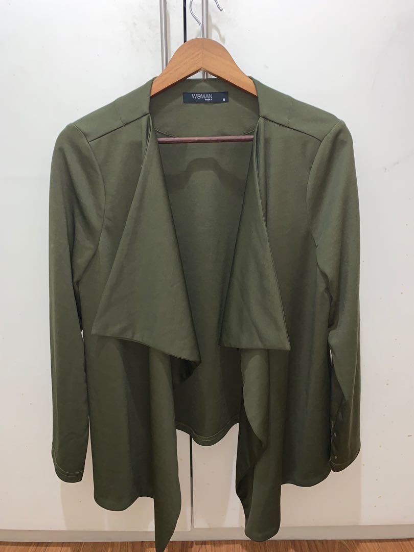 SM Woman Prima army green color kimono like, Women's Fashion, Coats ...