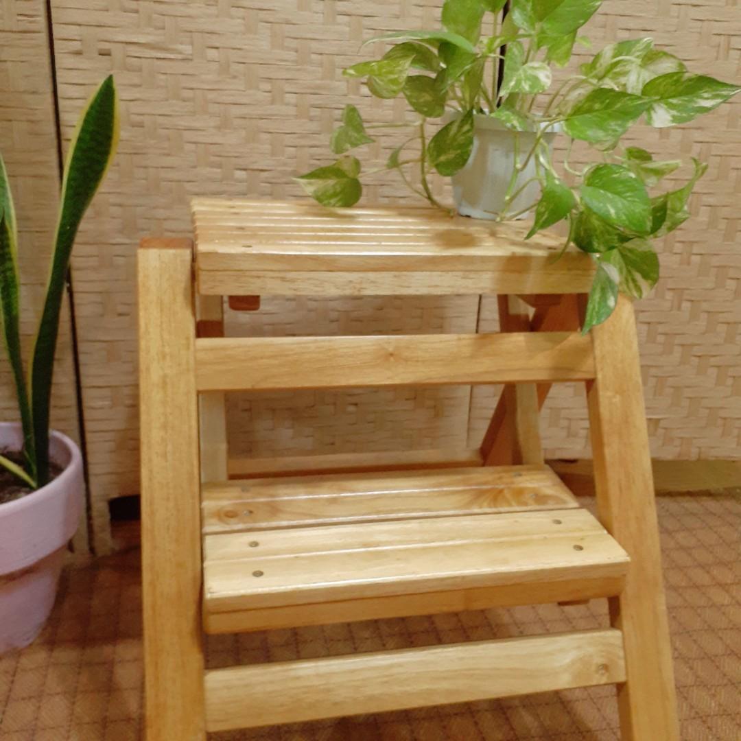 Heavy duty solid wood folding step stool ladder scandi japandi ...