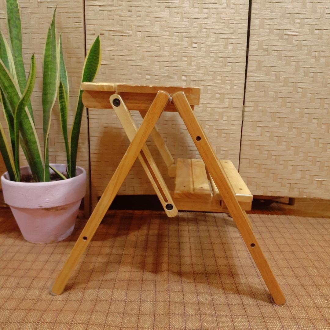Heavy duty solid wood folding step stool ladder scandi japandi ...