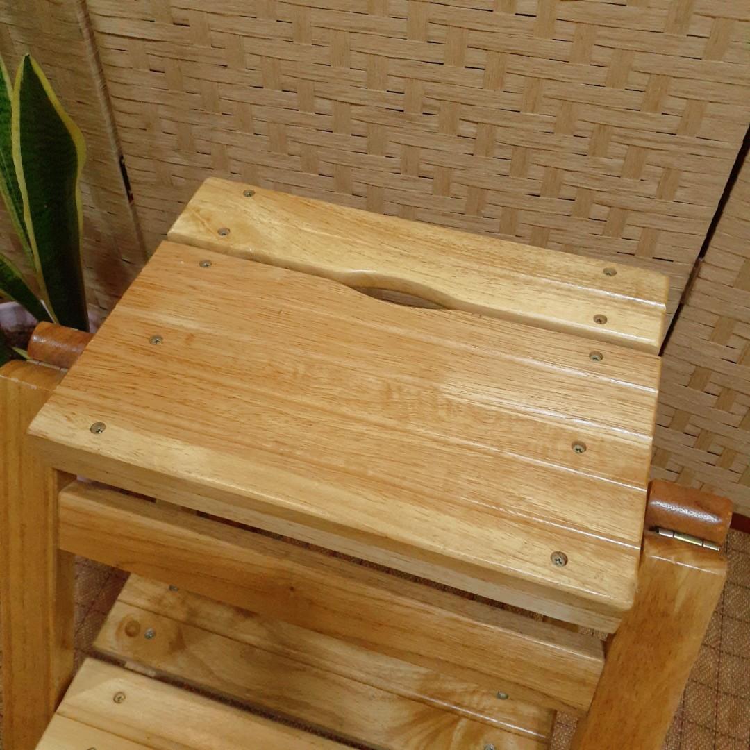 Heavy duty solid wood folding step stool ladder scandi japandi ...