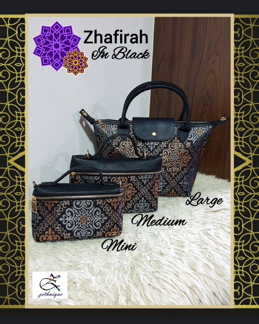 Songket Bags in Black, Women's Fashion, Bags & Wallets, Shoulder Bags ...