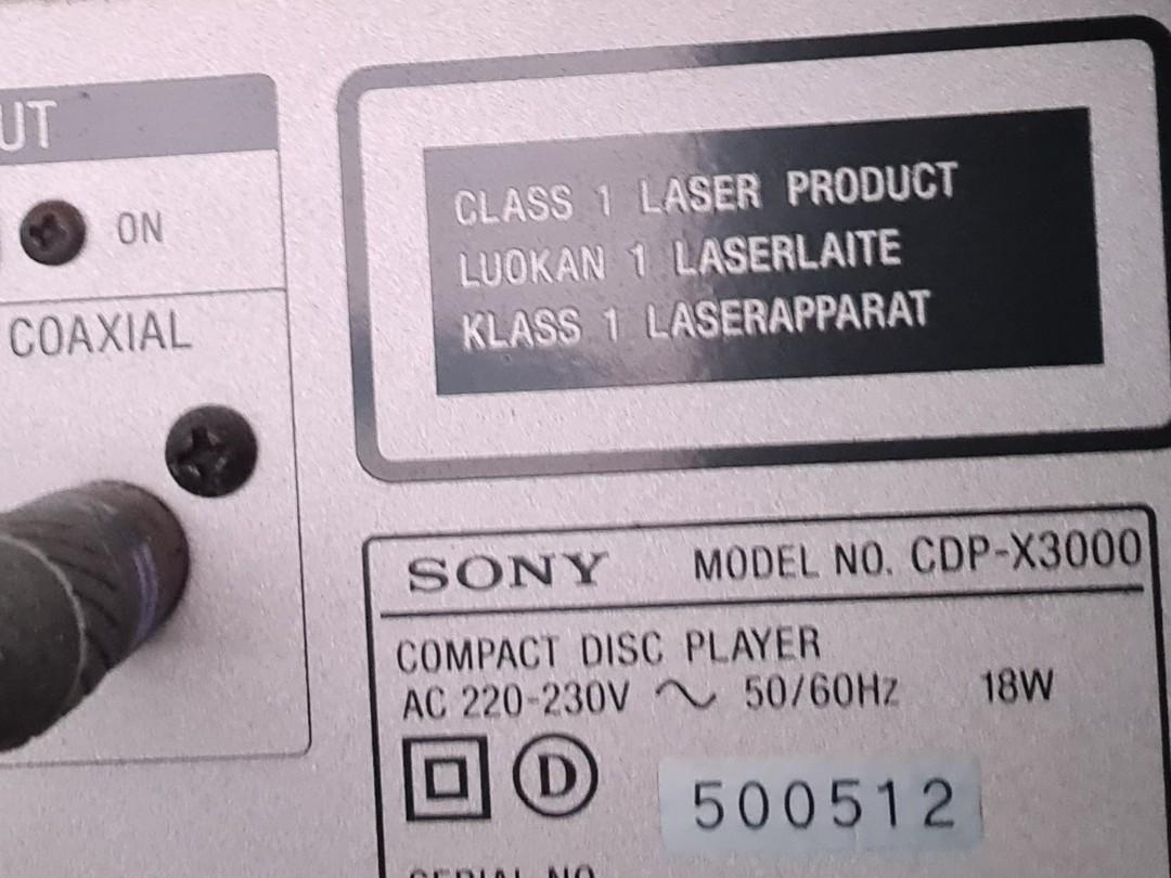 Sony CDP-X3000 Compact Disc Player, Audio, Other Audio Equipment on ...
