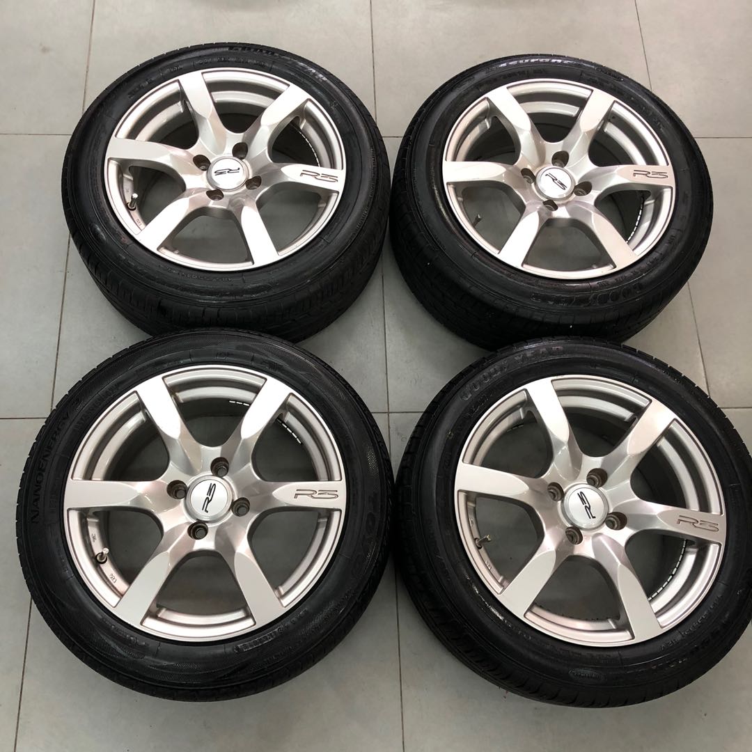 Sport Rim Proton R3 15x7jj pcd100 siap tayar, Auto Accessories on Carousell