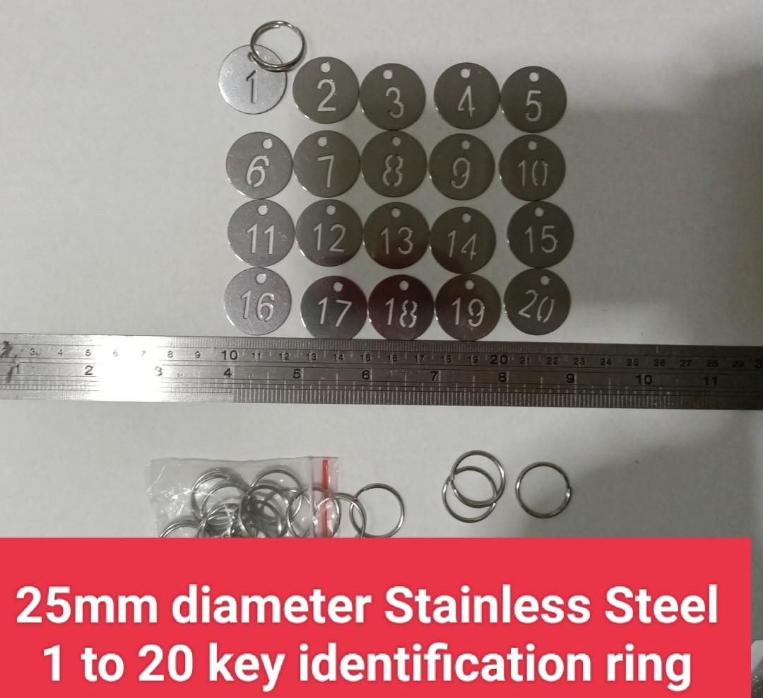Stainless steel number key tags, Everything Else on Carousell