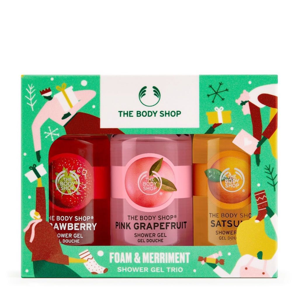 The Body Shop Foam & Merriment Shower Gel Trio, Beauty & Personal Care ...