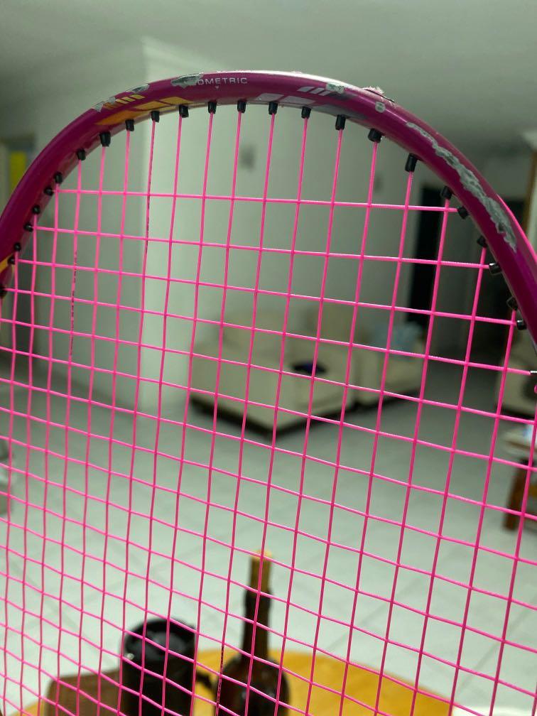(Used) Yonex Duora 9 Hot Pink Badminton Racket, Sports Equipment, Sports & Games, Racket & Ball ...