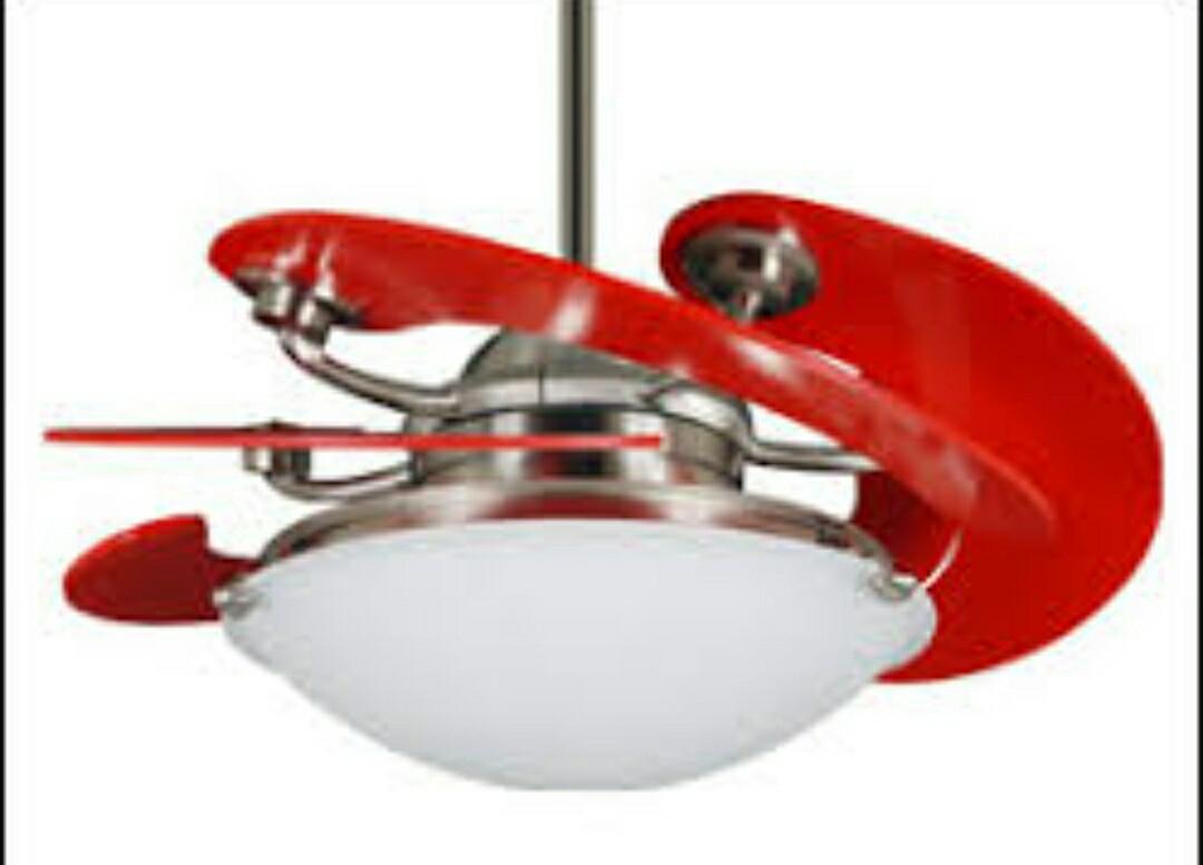 Vento Sole ceiling fan red flower designer, Furniture & Home Living ...