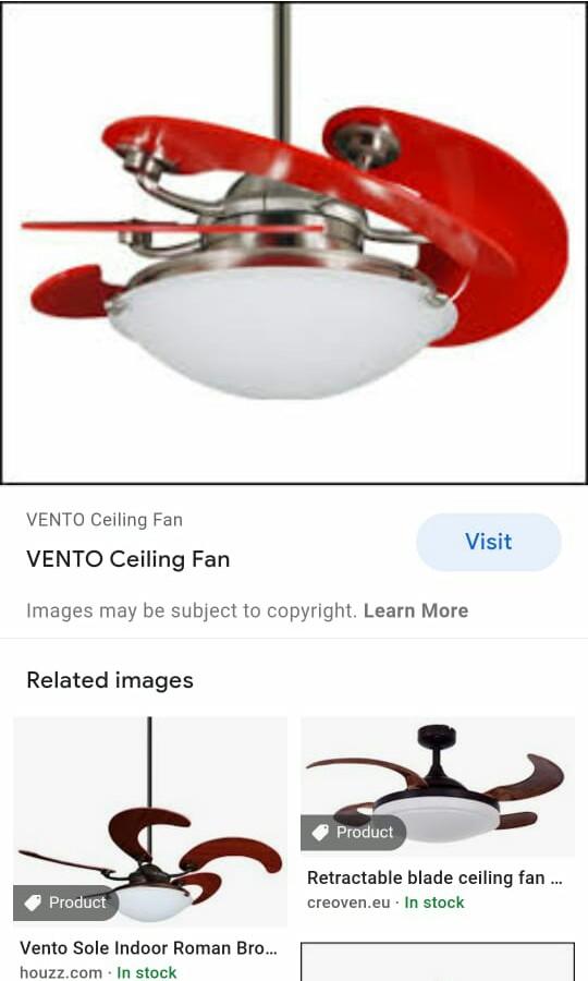 Vento Sole ceiling fan red flower designer, Furniture & Home Living ...