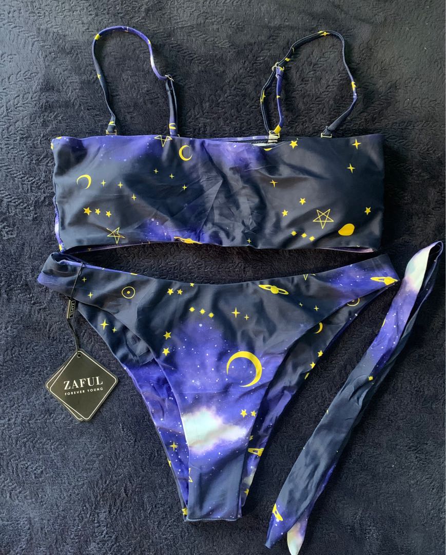Zaful Starry Night Two Piece Bikini, Women's Fashion, Swimwear, Bikinis ...