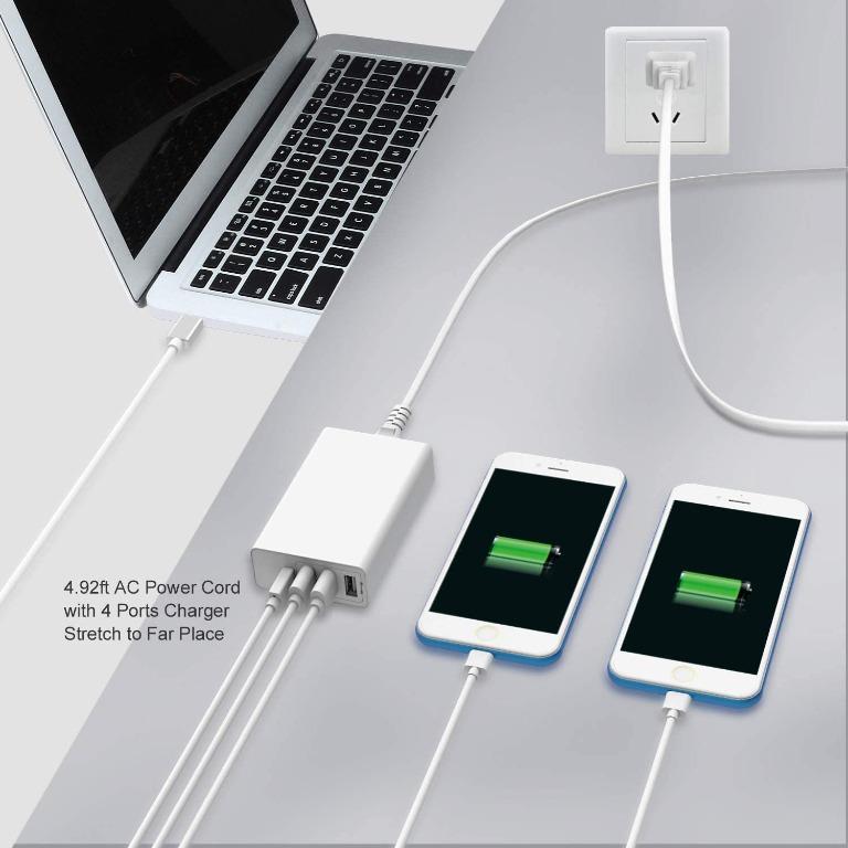 61W USB C to USB C PD Laptop Wall Charger,Type C Power Battery Adapter ...