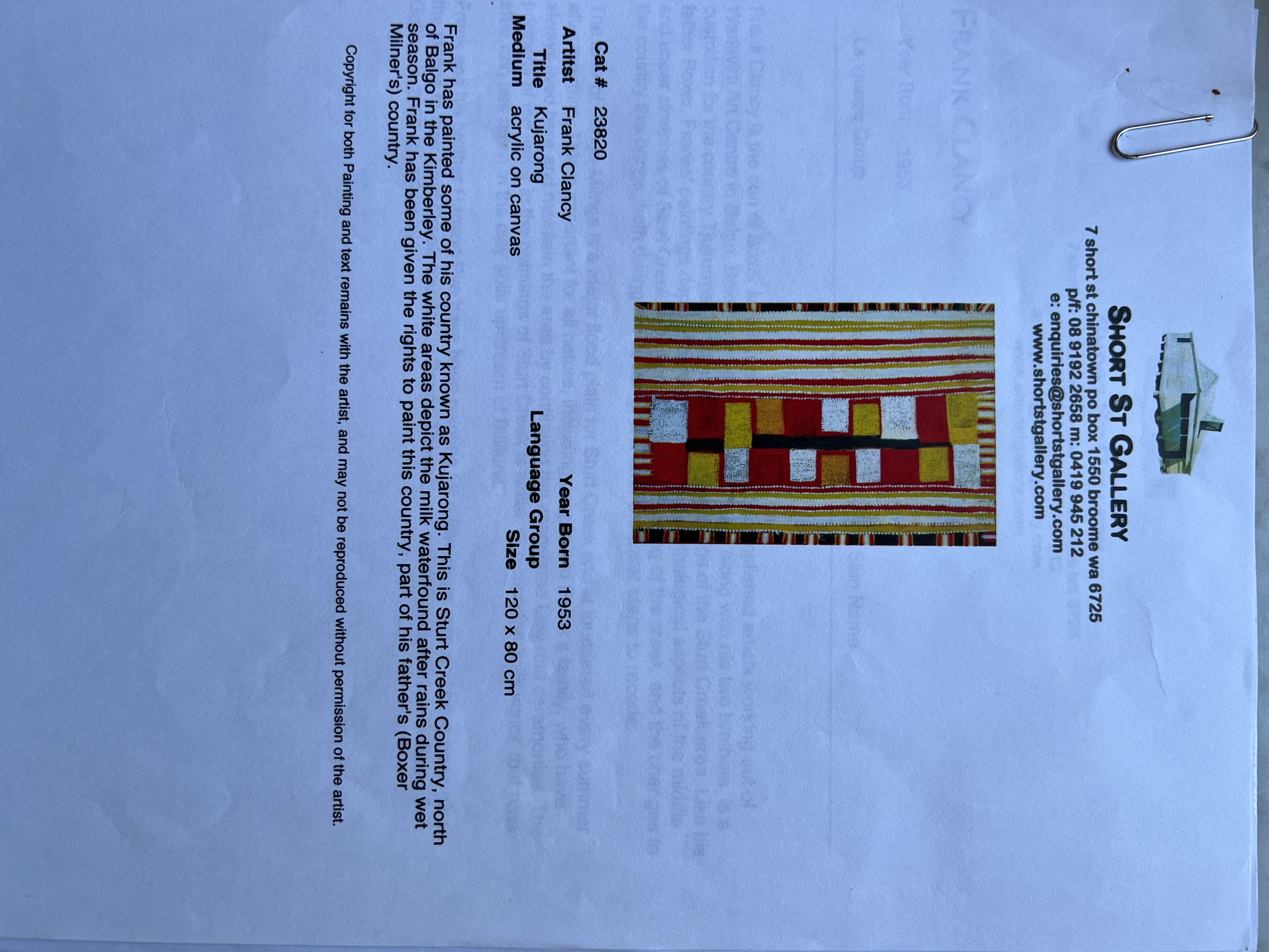 Aboriginal Art - Frank Clancy, Hobbies & Toys, Stationery & Craft, Art ...