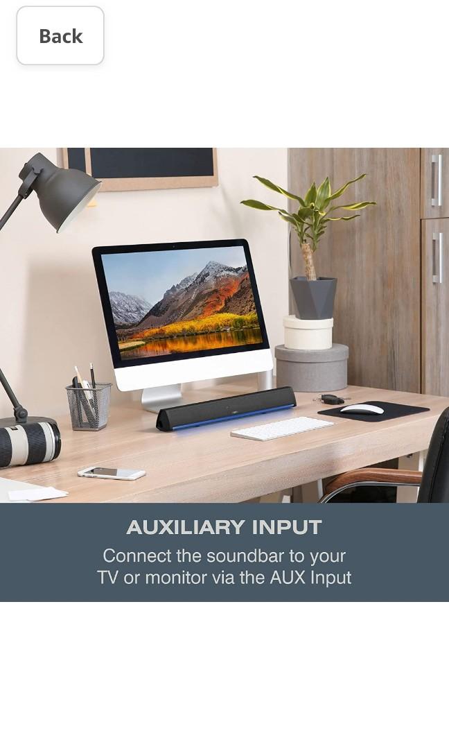 Audible Fidelity Sound Bar with Remote Control and LED Lighting, Home ...