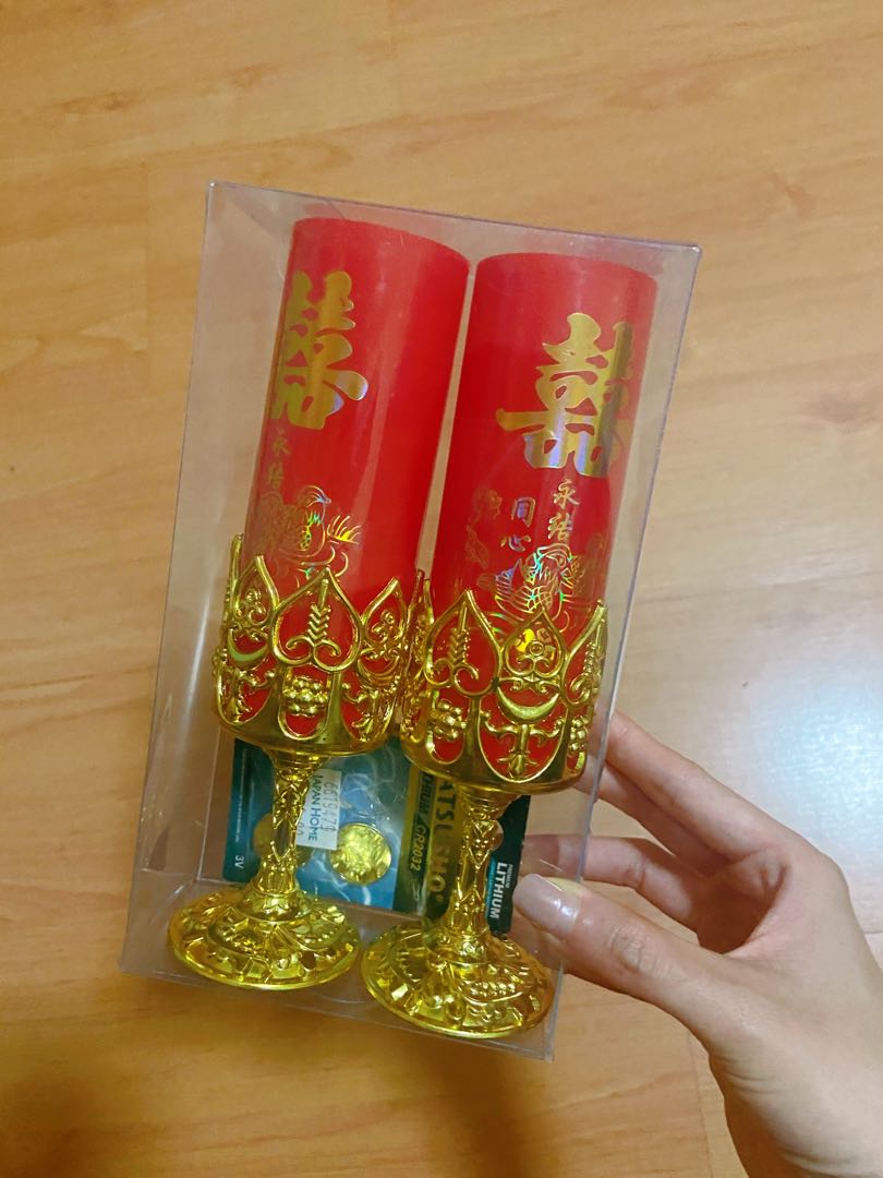 BNIB LED Electric Dragon Phoenix Candles, batteries included, Furniture ...