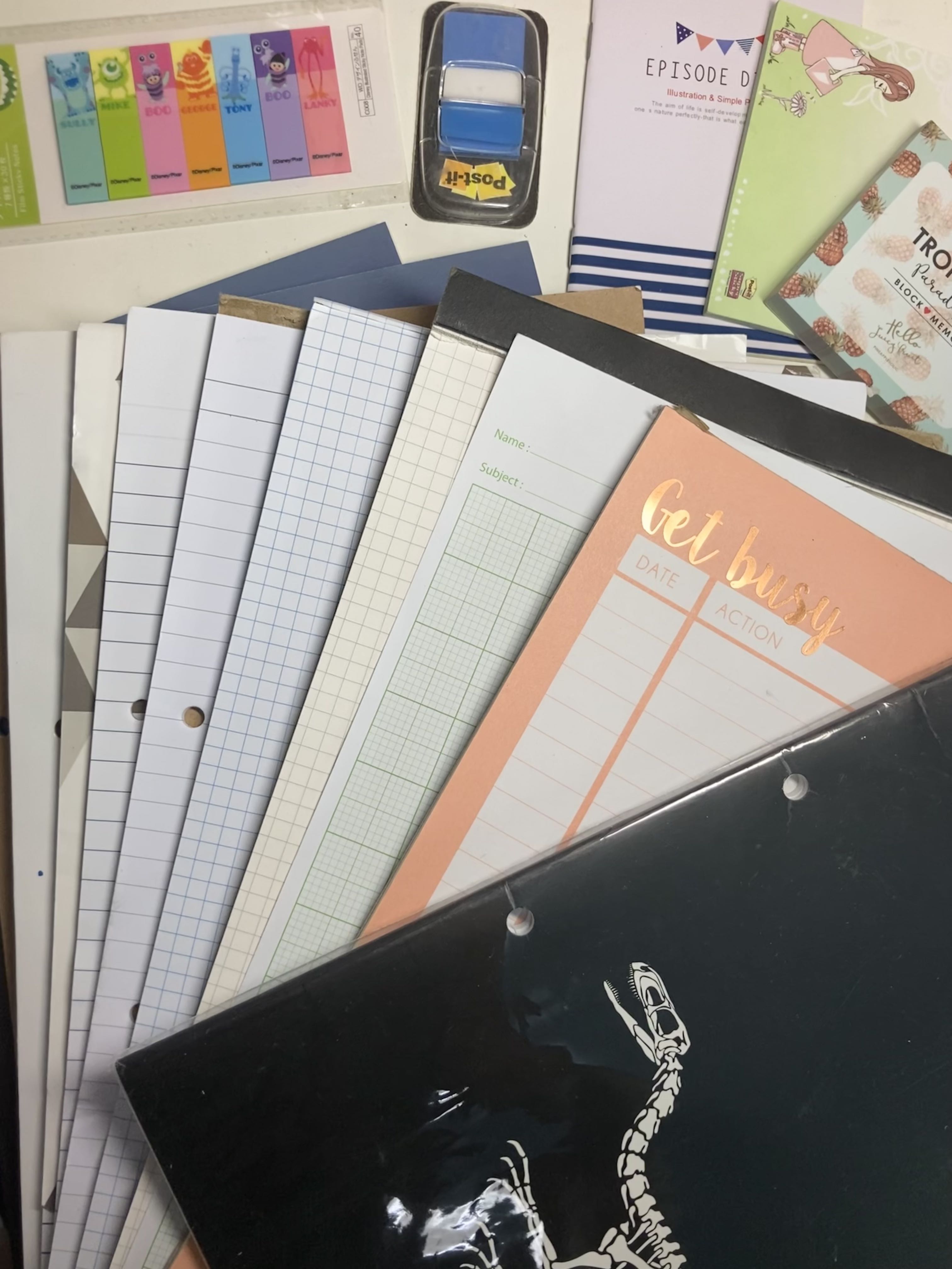 bundle: foolscap paper, grid paper, graph paper, notebooks, planners ...