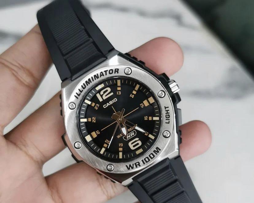 Casio Illuminator MWA-100H-1A2 Analog Quartz MWA100H-1A2 Black Dial ...