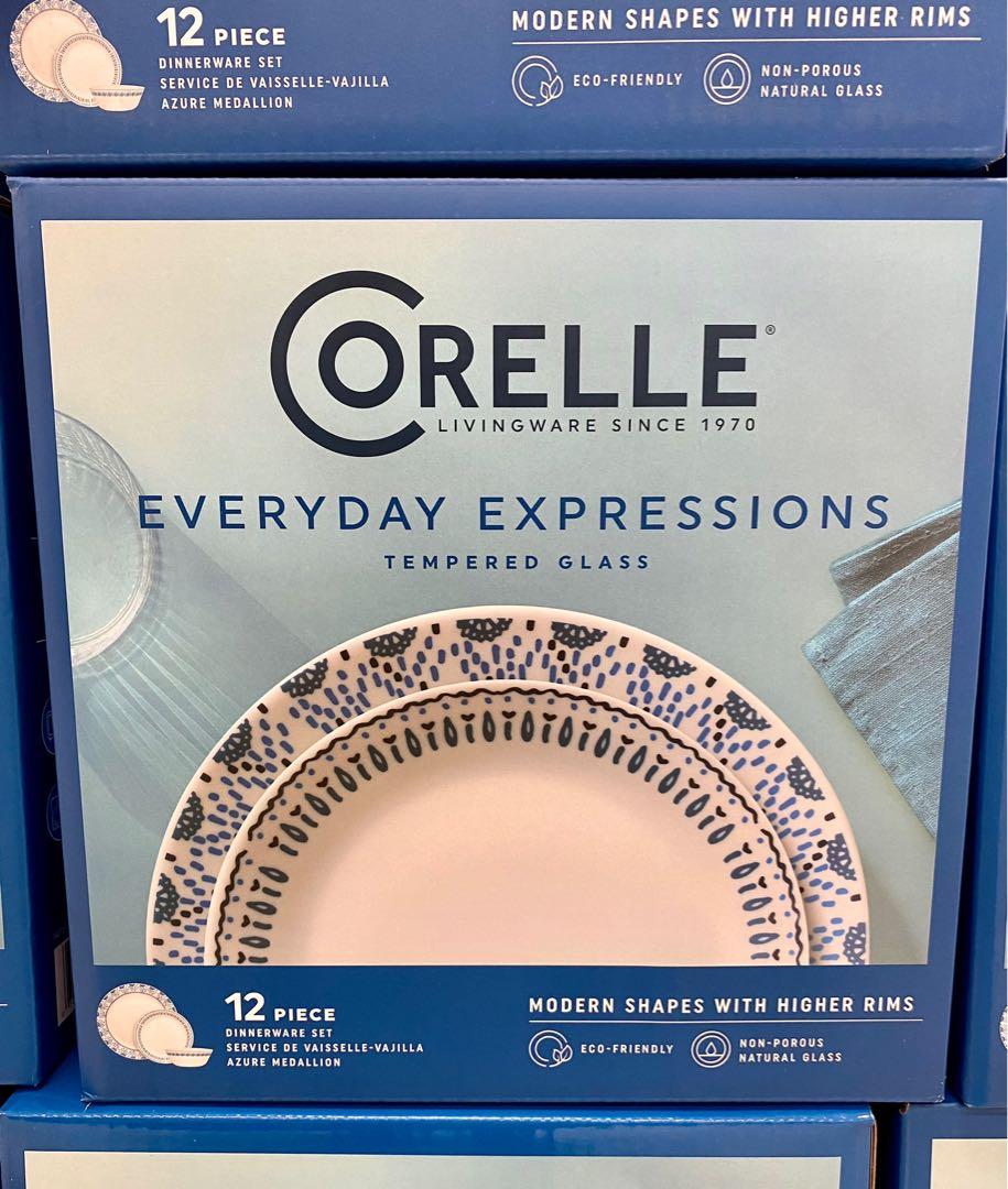 Corelle Azure Medlallion Dinnerware Set, Furniture & Home Living ...