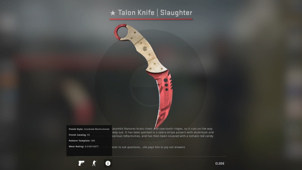 CSGO Talon Knife Slaughter (Factory New) low float 0.01, Video Gaming ...