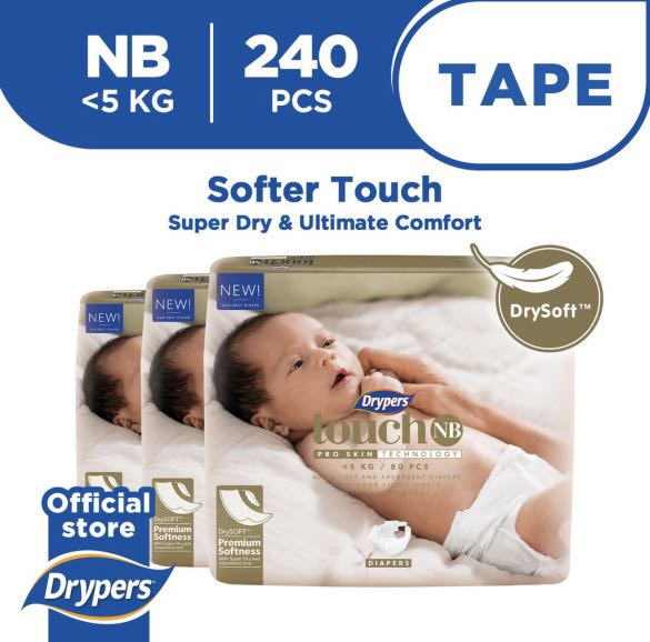 Drypers soft touch (NB size), Babies & Kids, Bathing & Changing ...