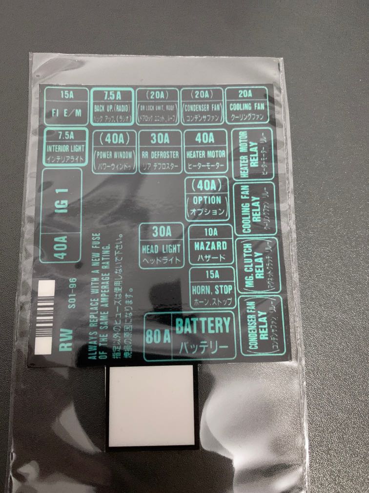 Ek4/Ek Honda fuse box sticker, Car Accessories, Accessories on Carousell