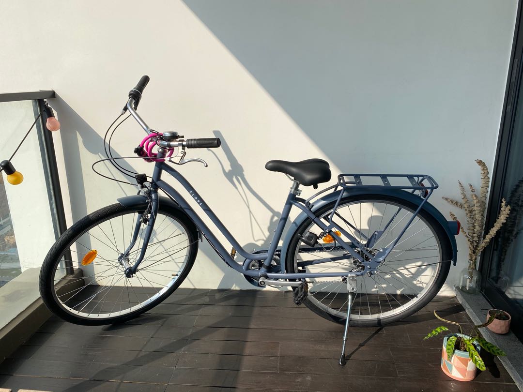ELOPS 120 low frame town bike with cable lock and phone holder, Sports ...