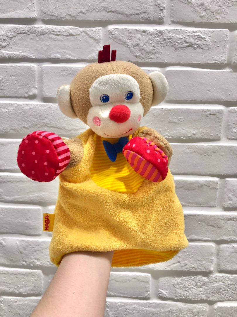 HABA musical Monkey with cymbals gloves puppet, Babies & Kids, Babies ...