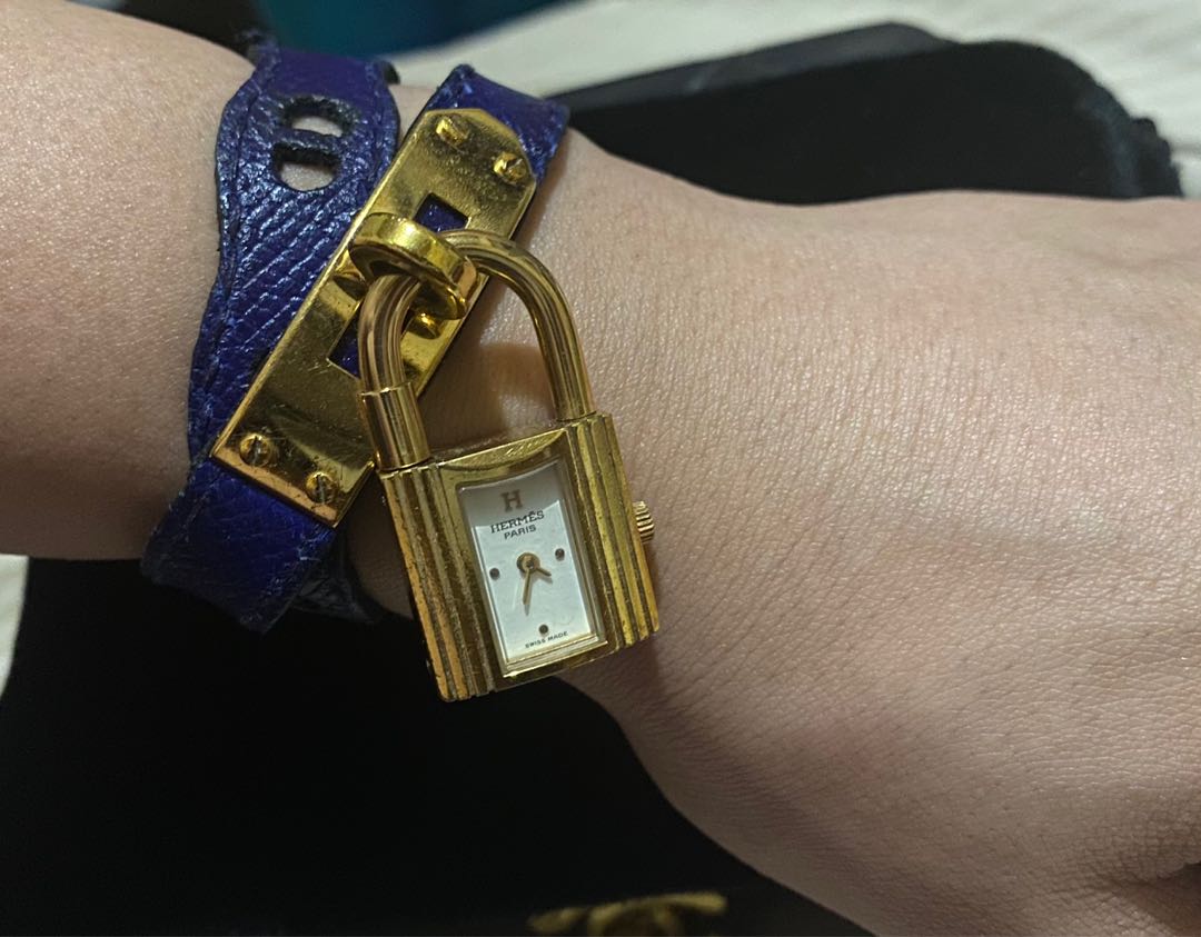 Hermes Kelly watch double tour strap, Luxury, Watches on Carousell