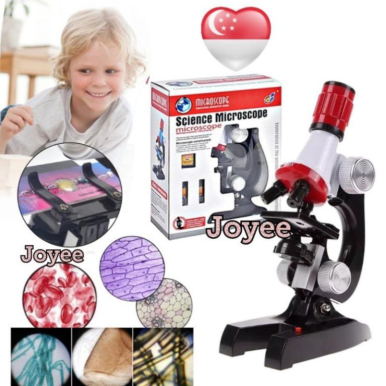 Kids Microscope Kit Science Lab LED Home School Educational Toys ...