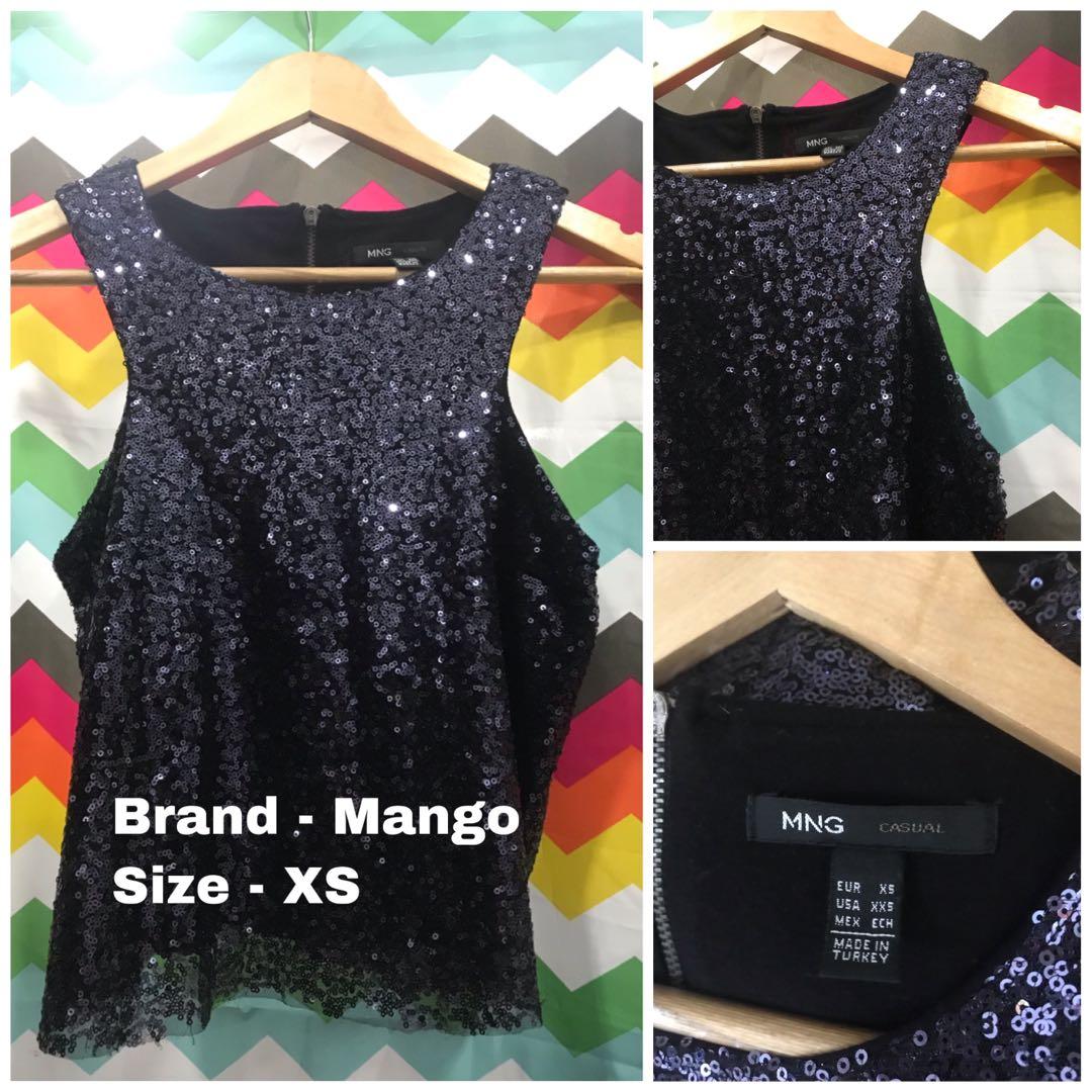 Mango sequin top, Women's Fashion, Tops, Blouses on Carousell
