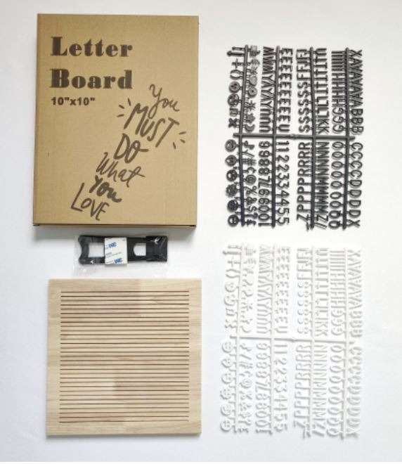 Message Board Letters Wooden Frame Oak Wood Felt Letter Message Board ...