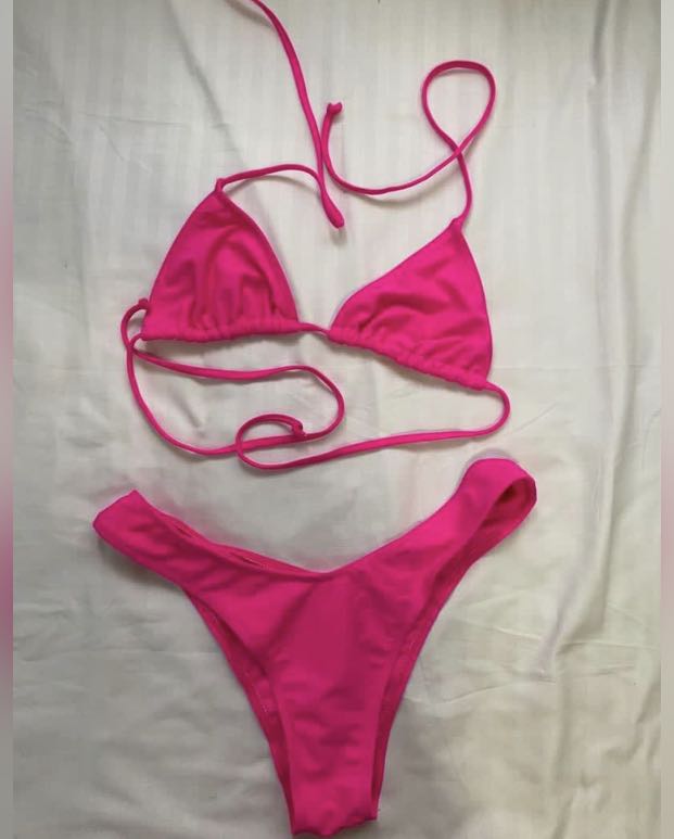 Neon Pink Bikini, Women's Fashion, Swimwear, Bikinis & Swimsuits on ...