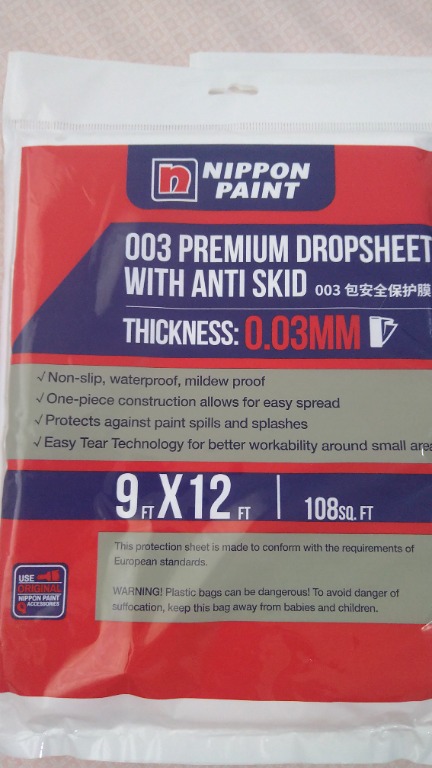 Nippon Premium Drop sheet and 60mm Masking Tape, Furniture & Home ...