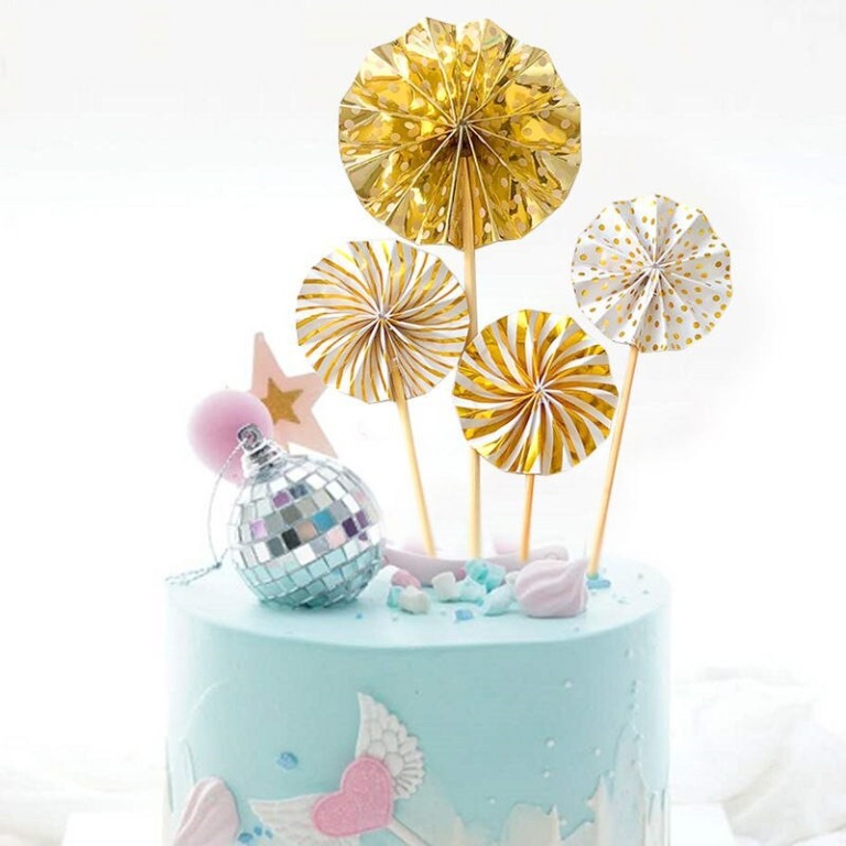 Party fan happy birthday cake topper, Hobbies & Toys, Stationery ...