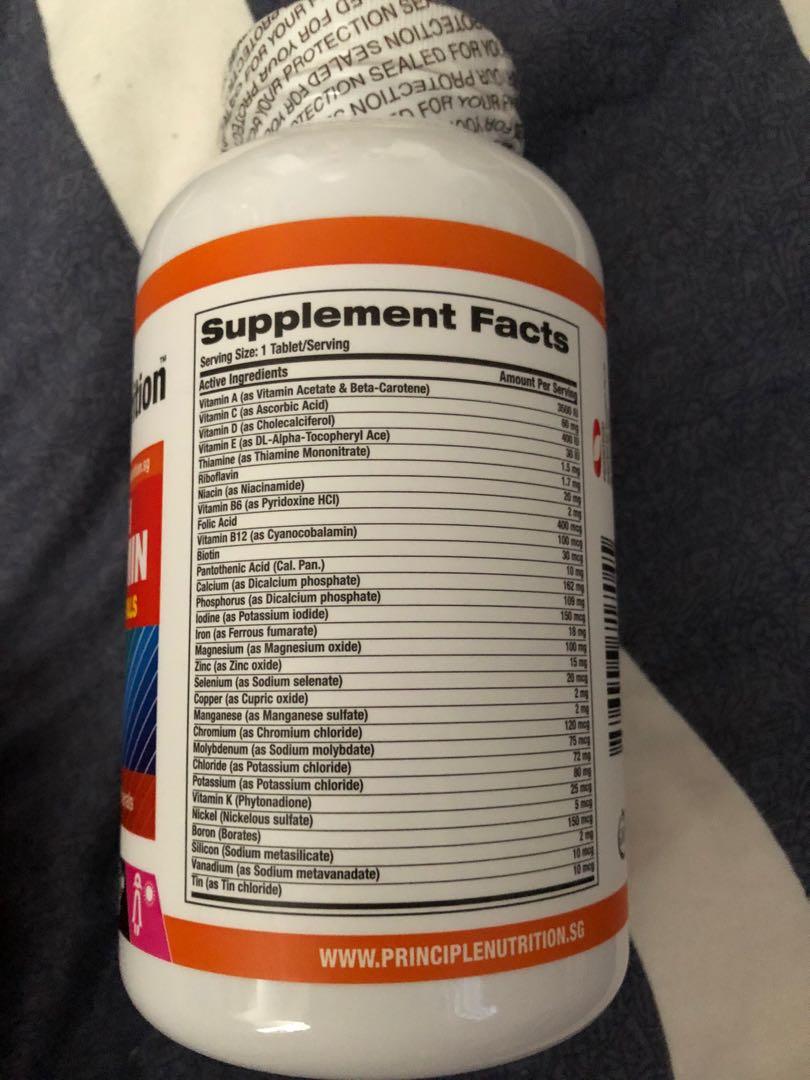 Principle Nutrition Complete 1 Multi Vitamin, Health & Nutrition ...