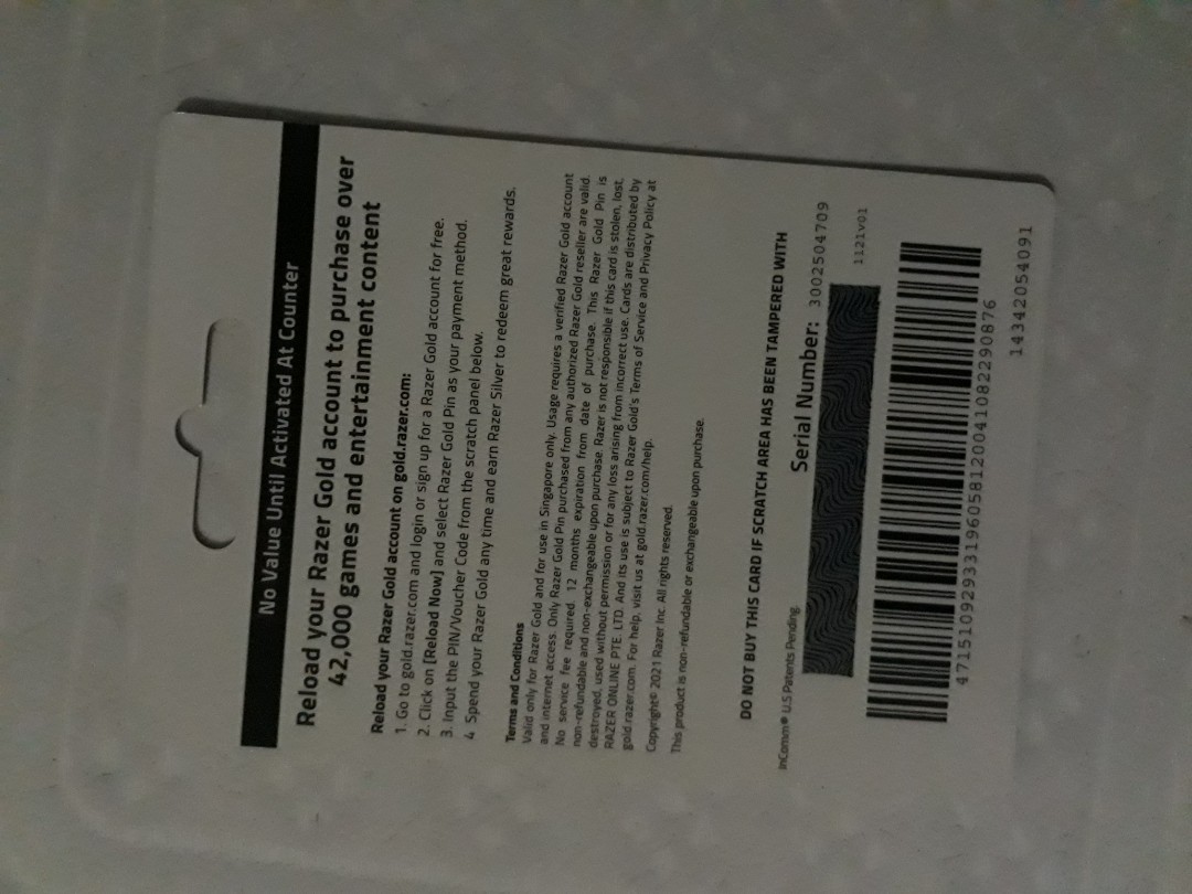 razer gold card 50$ worth. selling for 40$, Tickets & Vouchers ...
