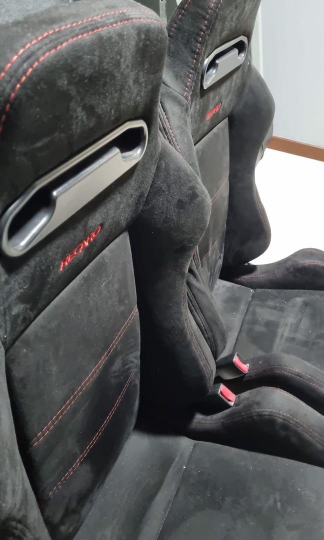 RECARO SR3 Semi Bucket Racing Seat (Black Alcantara with Red Stitching ...