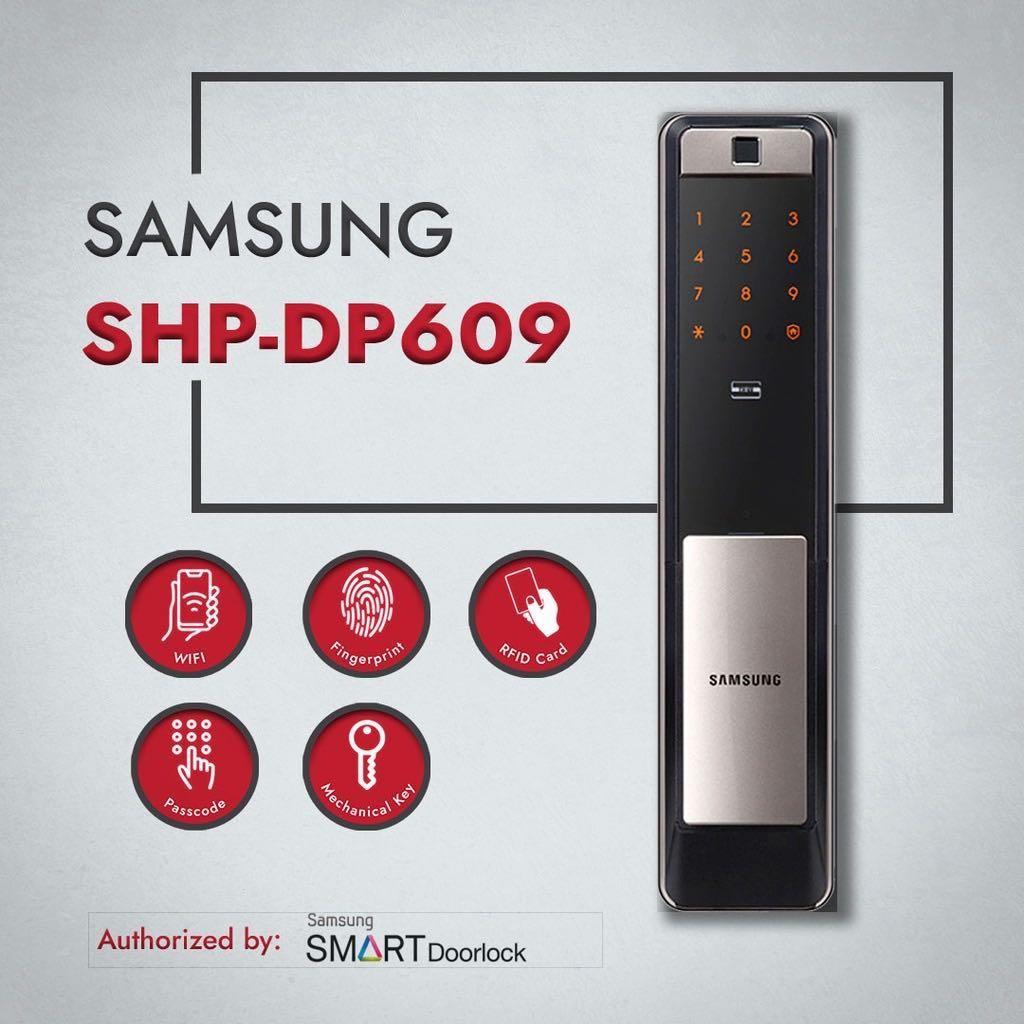 Samsung Digital Door Lock SHP DP609 Smart lock, push pull, Furniture & Home Living, Security ...