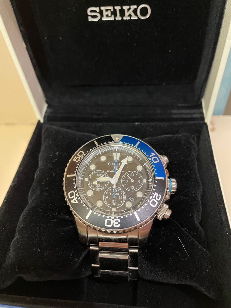Seiko Watch cal v175 chronograph prospex, 男裝, 手錶及配件, 手錶 - Carousell