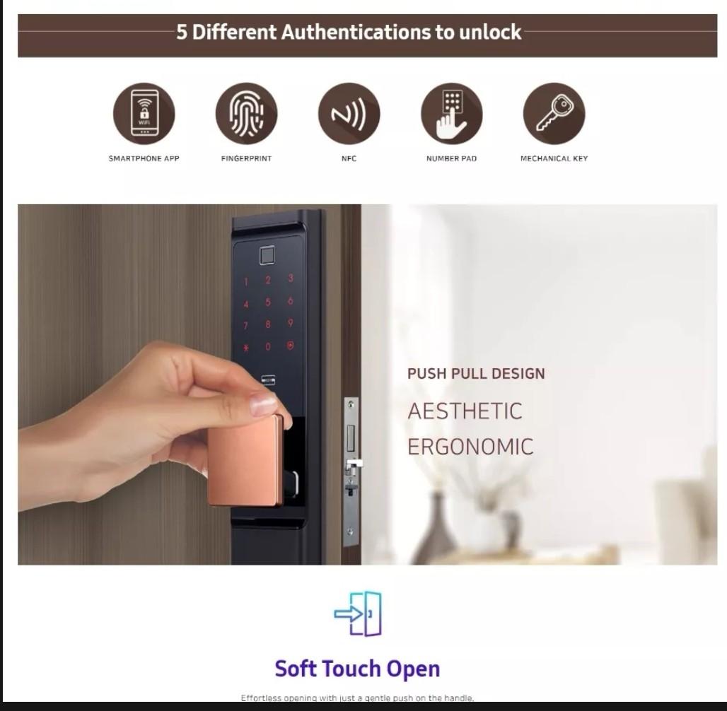 SHP-DR708 Samsung Digital lock, smart lock, WiFi lock, door bell, Furniture & Home Living ...