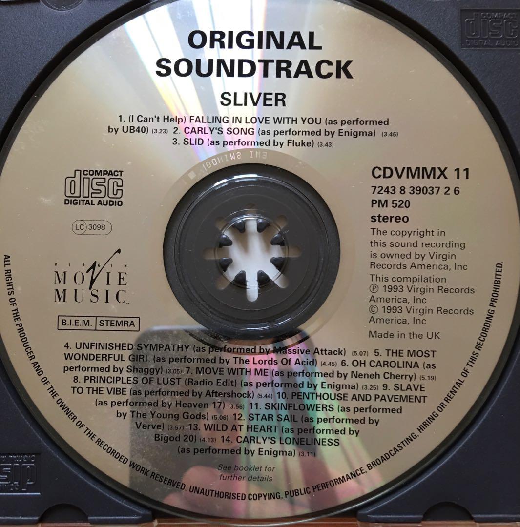 “Sliver” Movie Original Soundtrack (1993) CD 電影原聲碟, 興趣及遊戲, 音樂、樂器 & 配件 ...